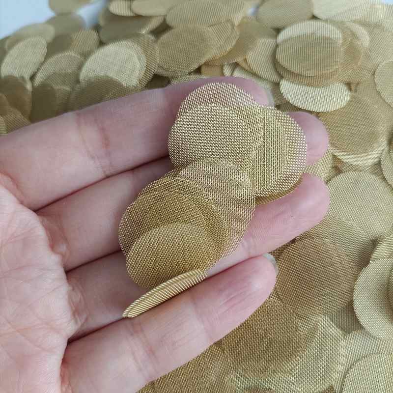 60 Mesh Round Brass Wire Mesh Screen Brass Filter Mesh For Smoking Pipe