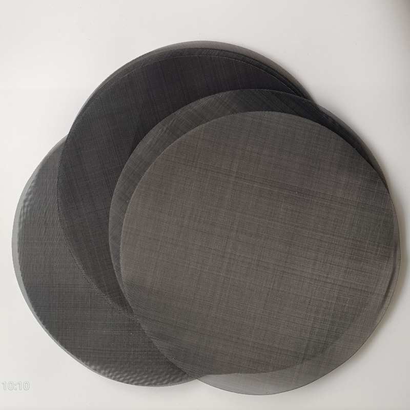 Single Layer 10-80 mesh Black Wire Mesh Filter Discs For Rubber Oil ...