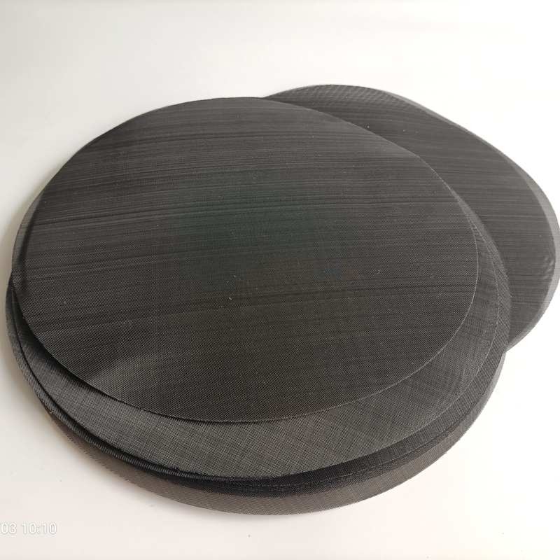 Single Layer 10-80 mesh Black Wire Mesh Filter Discs For Rubber Oil ...