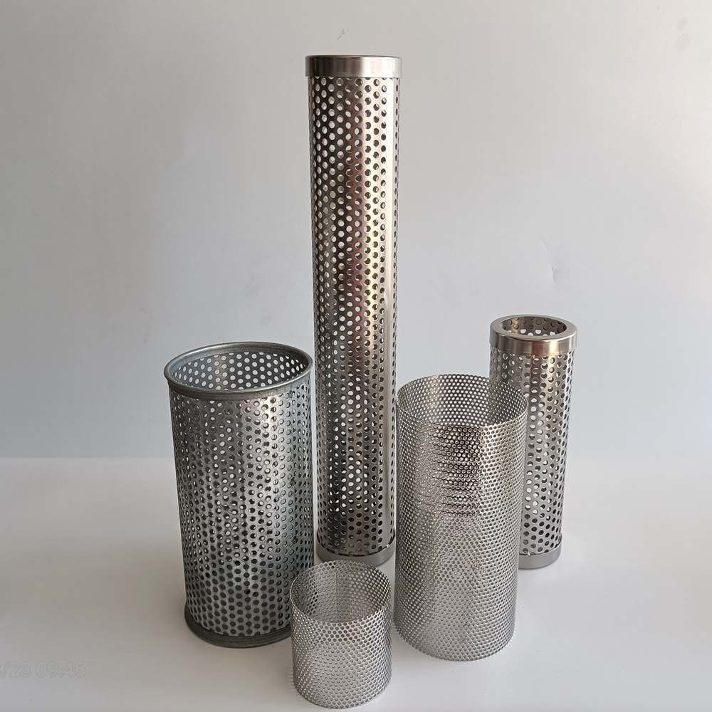 Perforated Cylindrical Extruder Screen Mesh With Spot Welded Or Alloy ...