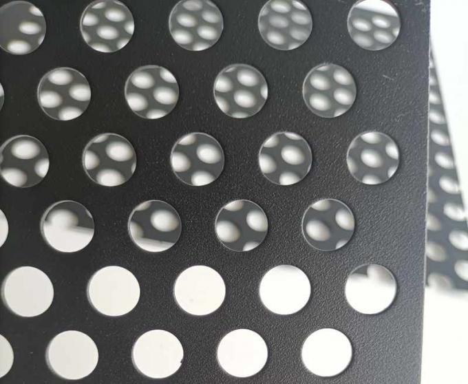 Customized Matt Black Powder Coated Perforated Wire Mesh Round Hole
