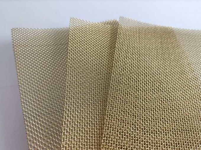Woven 0.03mm Brass Wire Mesh Screen Abrasion And Corrosion Resistance